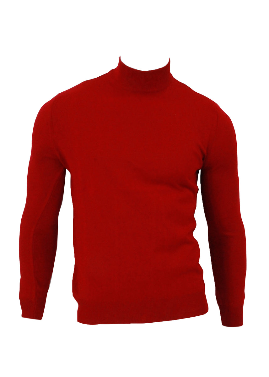 Portabella Long Sleeve Red Mock-Neck Sweater – Quails
