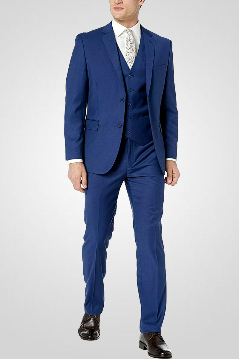 Caravelli Cobalt Slim Fit 3-Piece Vested Suit – Quails